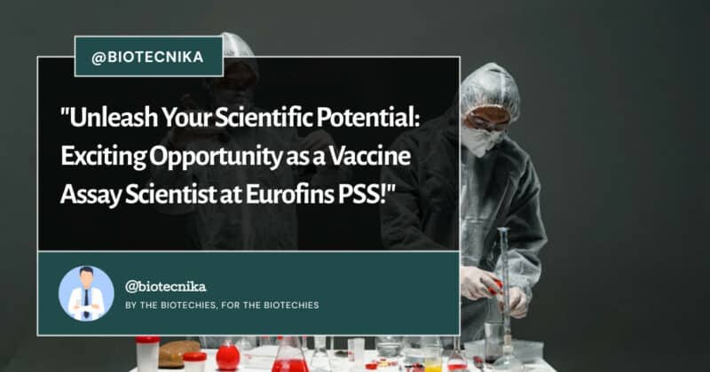 Vaccine Assay Scientist at Eurofins - Apply Online Now